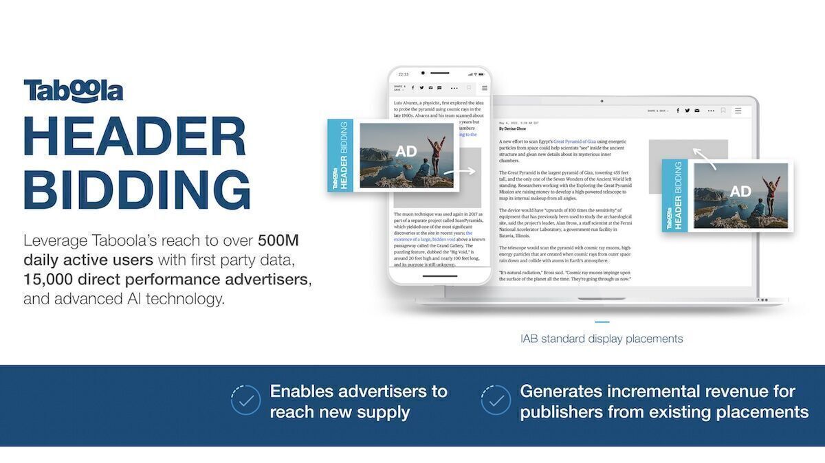 Taboola startet neuen Header Bidding Dienst für Publisher | W&V