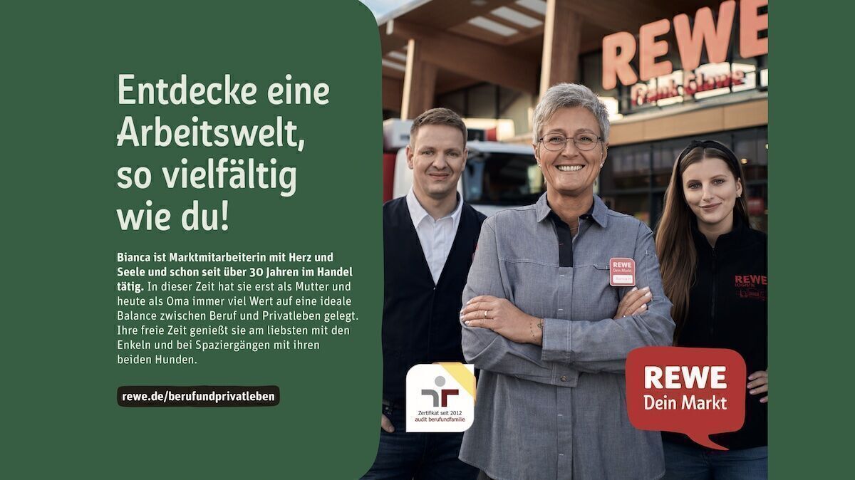 Rewe betont Flexibilität in neuer Recruiting-Kampagne | W&V