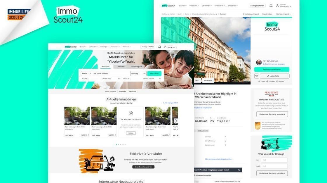 Immoscout-Plattform markiert in Türkis | W&V