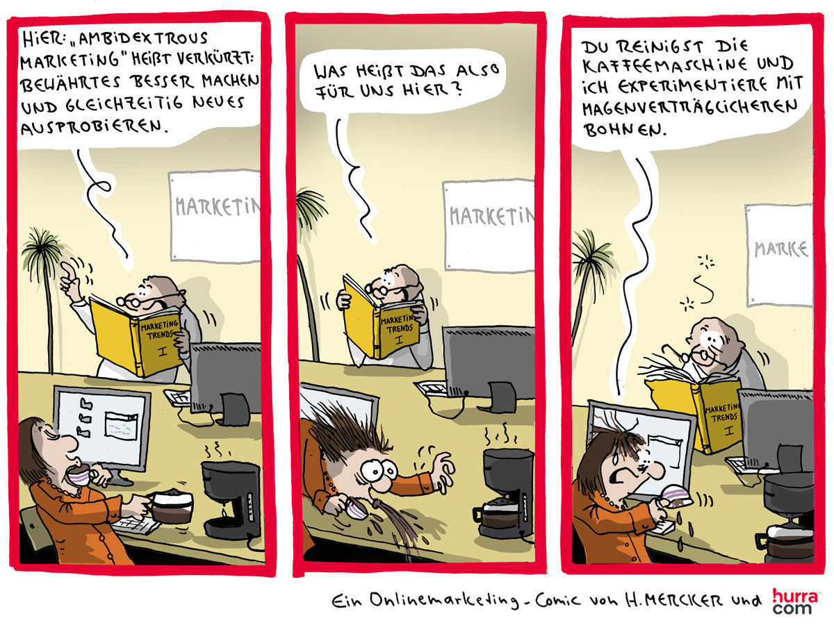 Onlinemarketing-Comic, Folge 4: Ambidextrous Marketing | W&V