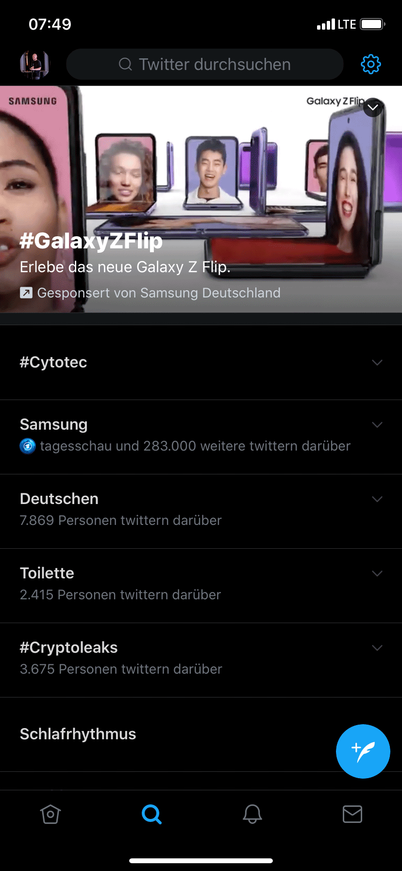 Samsung setzt Galaxy Z Flip-Start mit Twitter Take Over in Szene | W&V